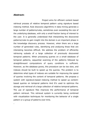 A signature based indexing method for efficient content-based retrieval of relative temporal ...