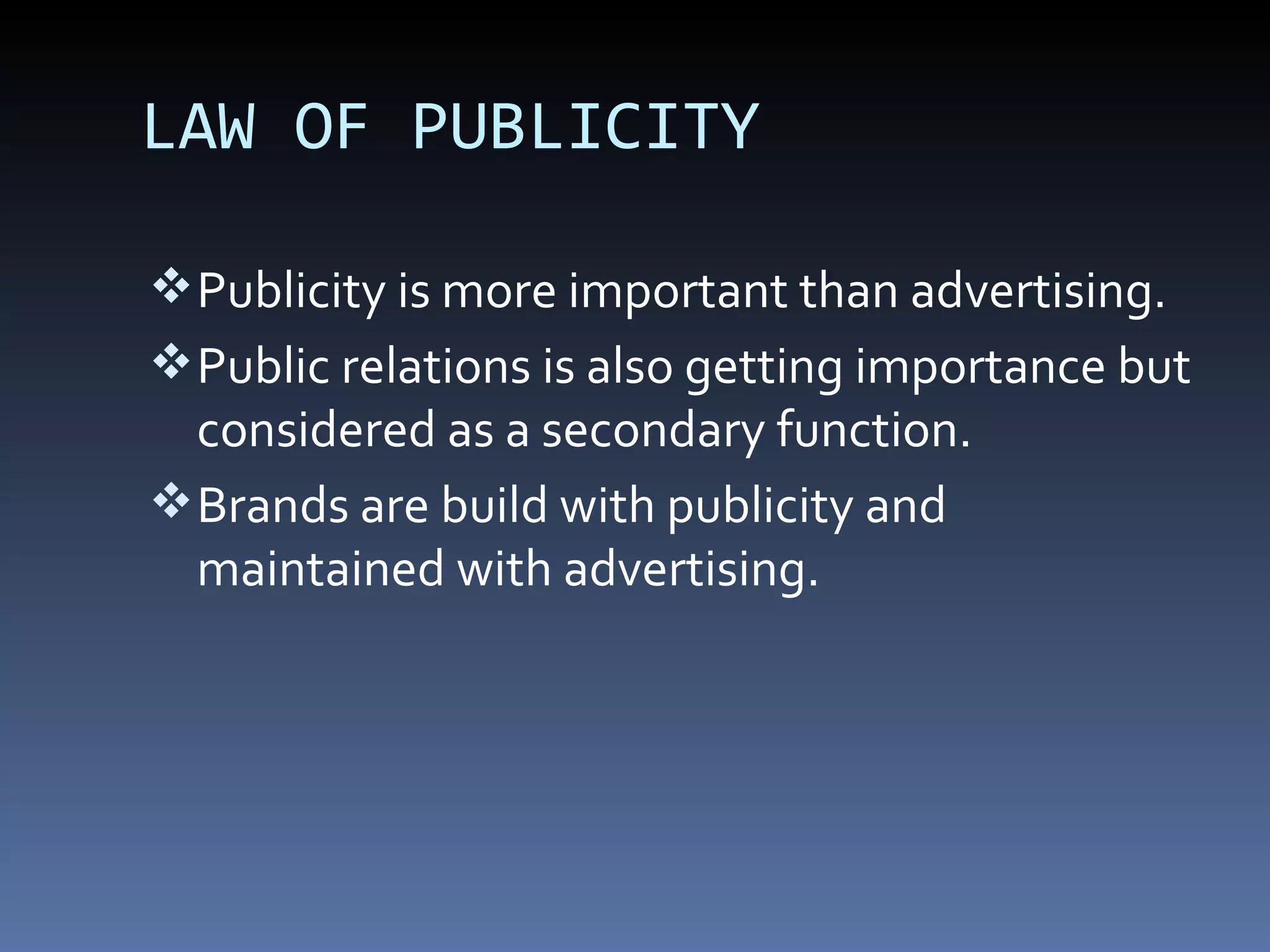 law of publicity | PPT | Business | Business and Finance