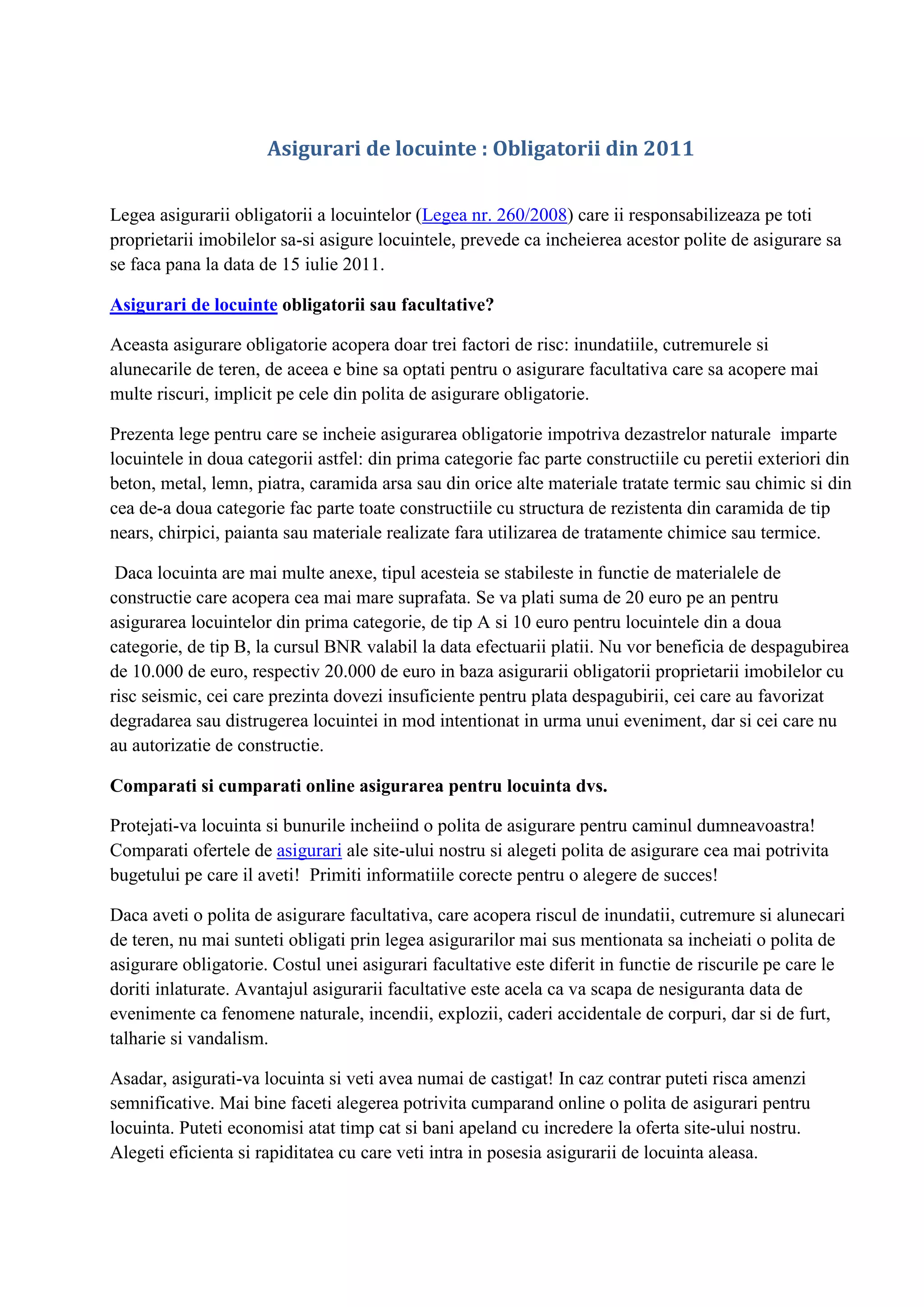 Asigurari de locuinte | PDF