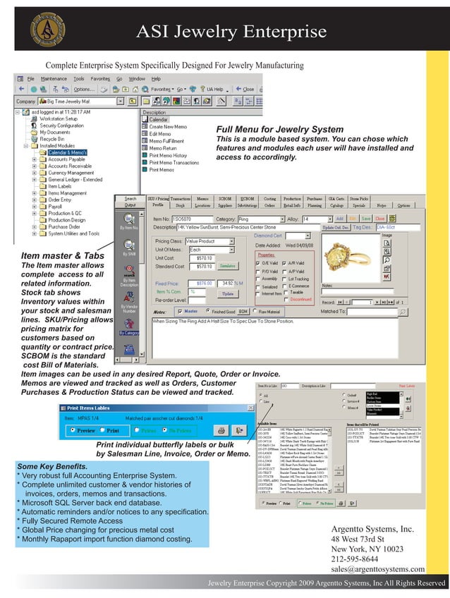 ASI Jewelry Manufacturing Accounting Software | PDF