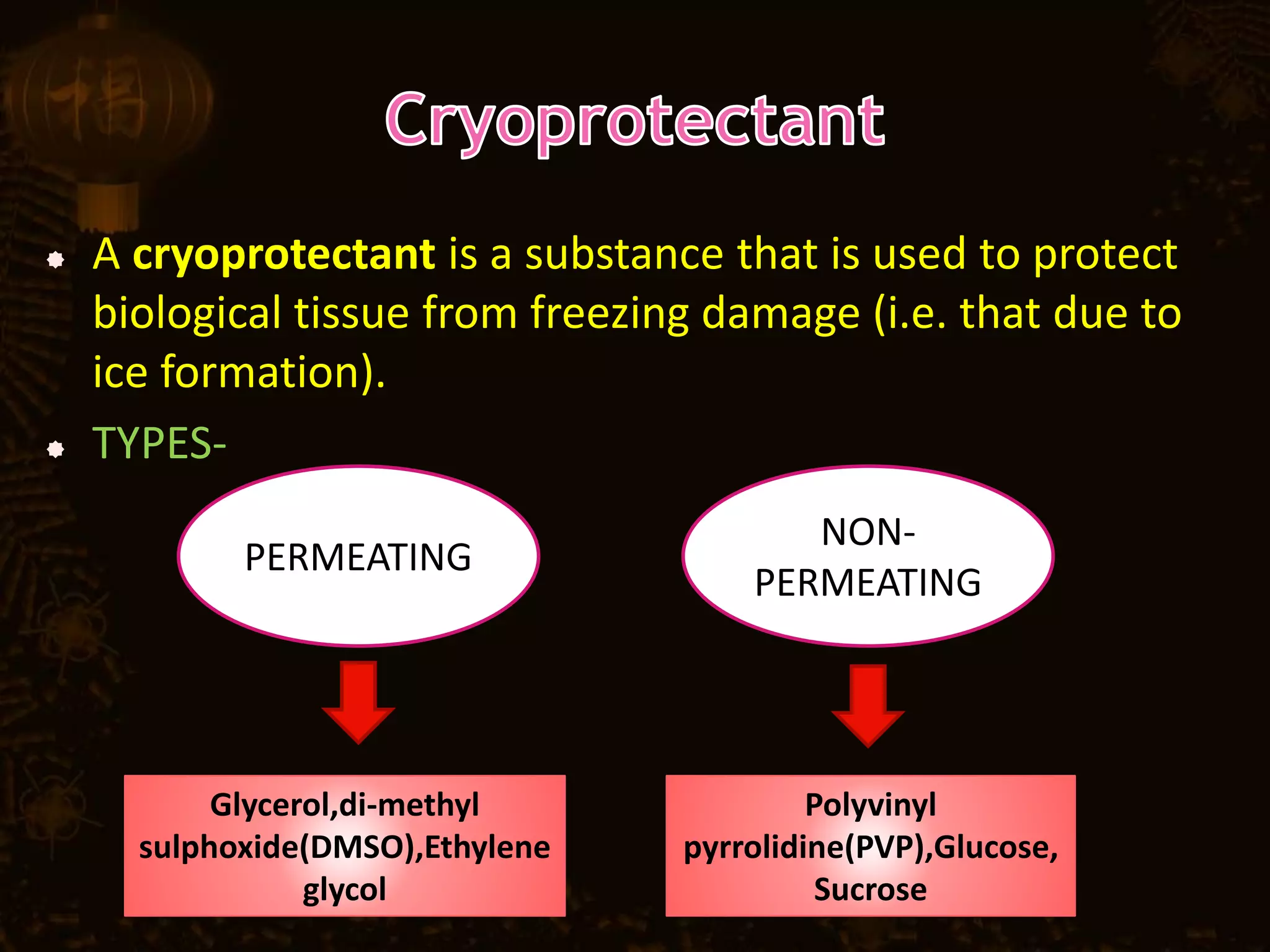 Chemical treatment prior to freezing: antioxidants, cryoprotectants and ...