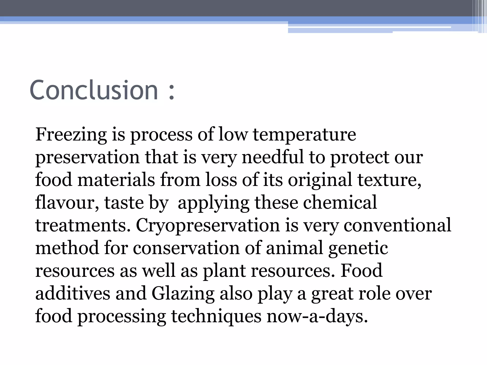 Chemical treatment prior to freezing: antioxidants, cryoprotectants and ...
