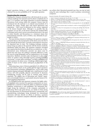 A silicon based nuclear spin quantum computer | PDF