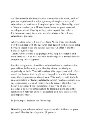 As illustrated in the introduction discussion this week, each of y | PDF