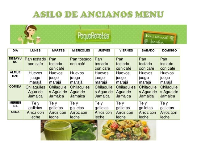Asilo de ancianos menu