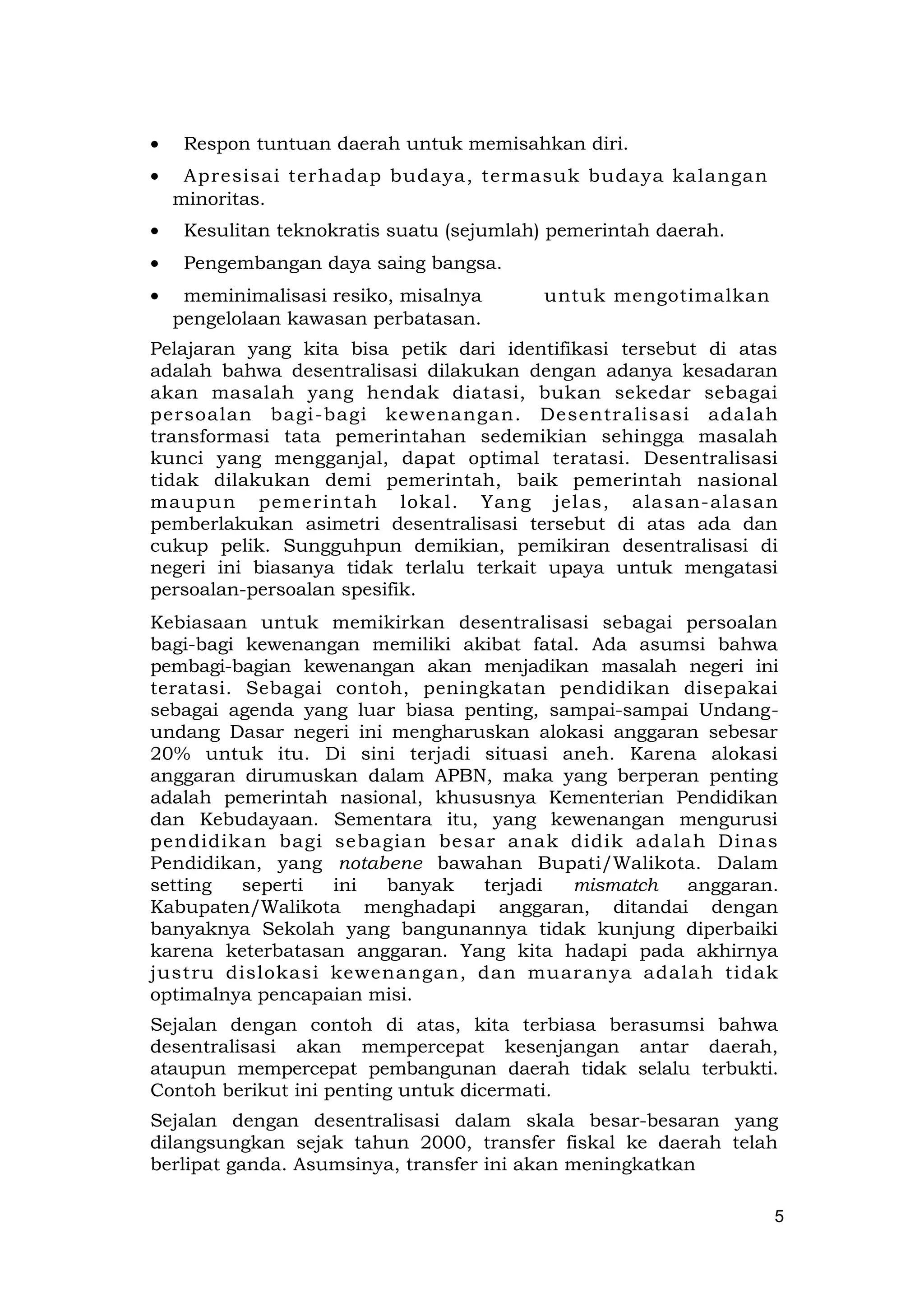 Asimetri desentralisasi libre | DOC