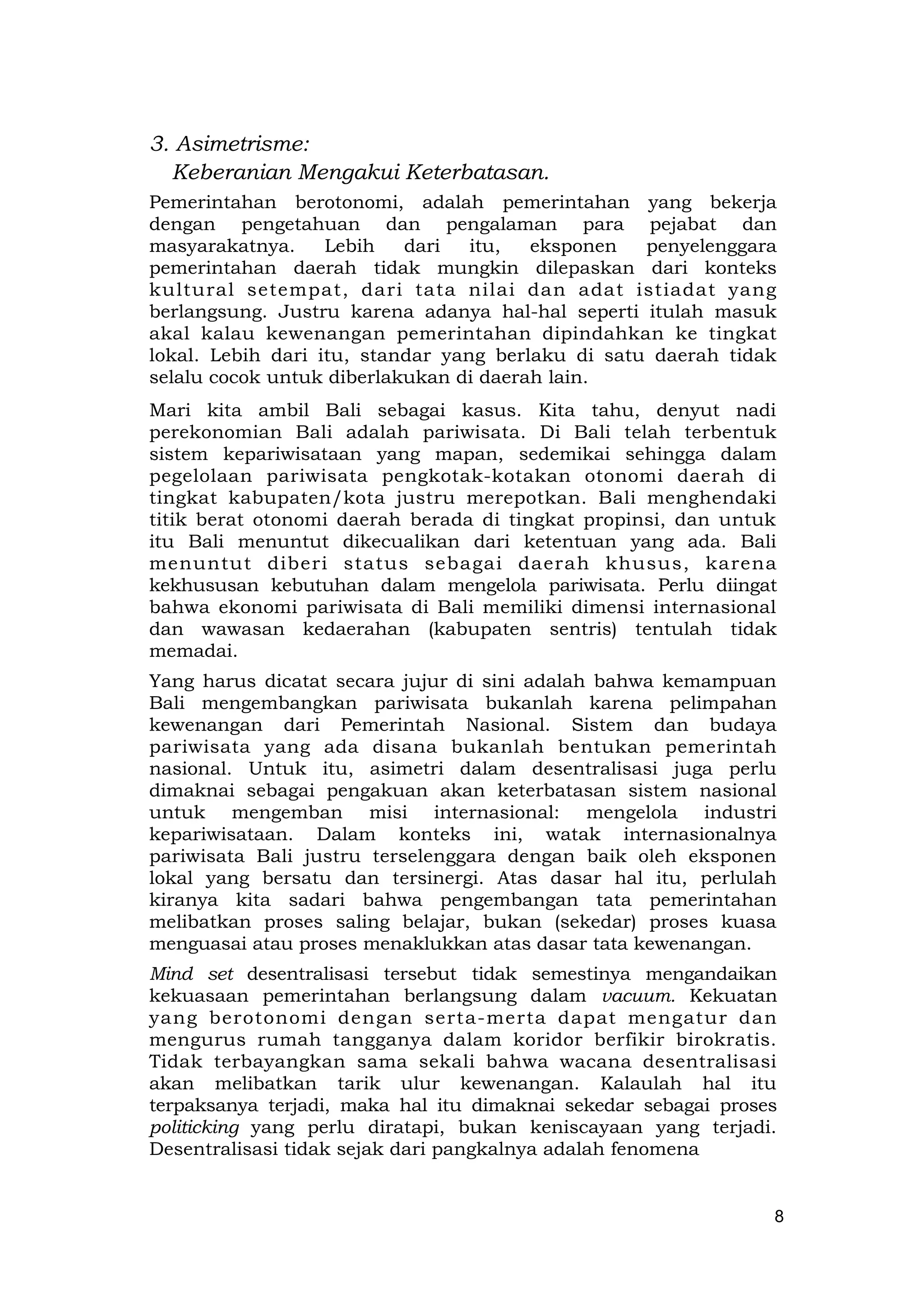 Asimetri desentralisasi libre | DOC