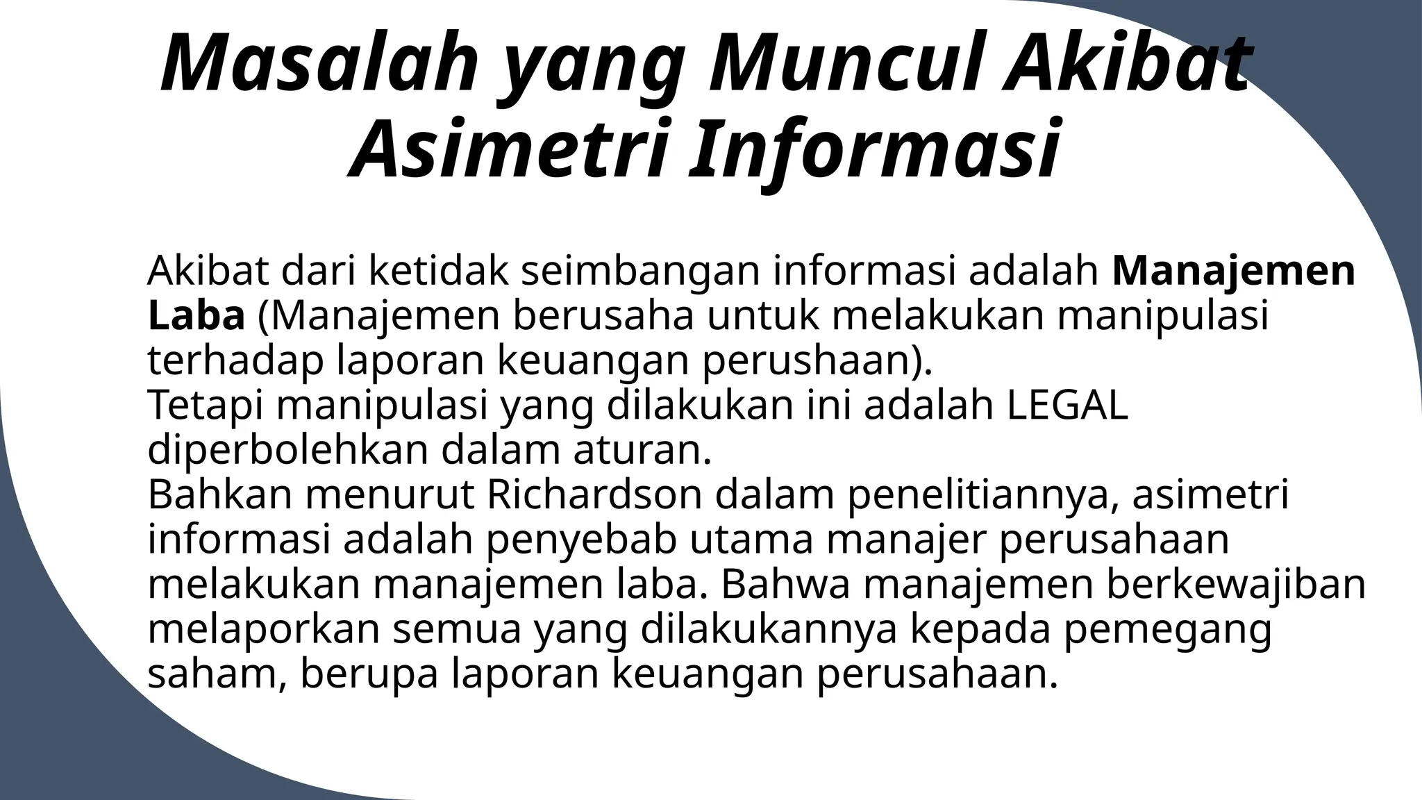 Asimetri Informasi - Teori AKuntansi untuk perkuliahan pasca sarjana | PPTX