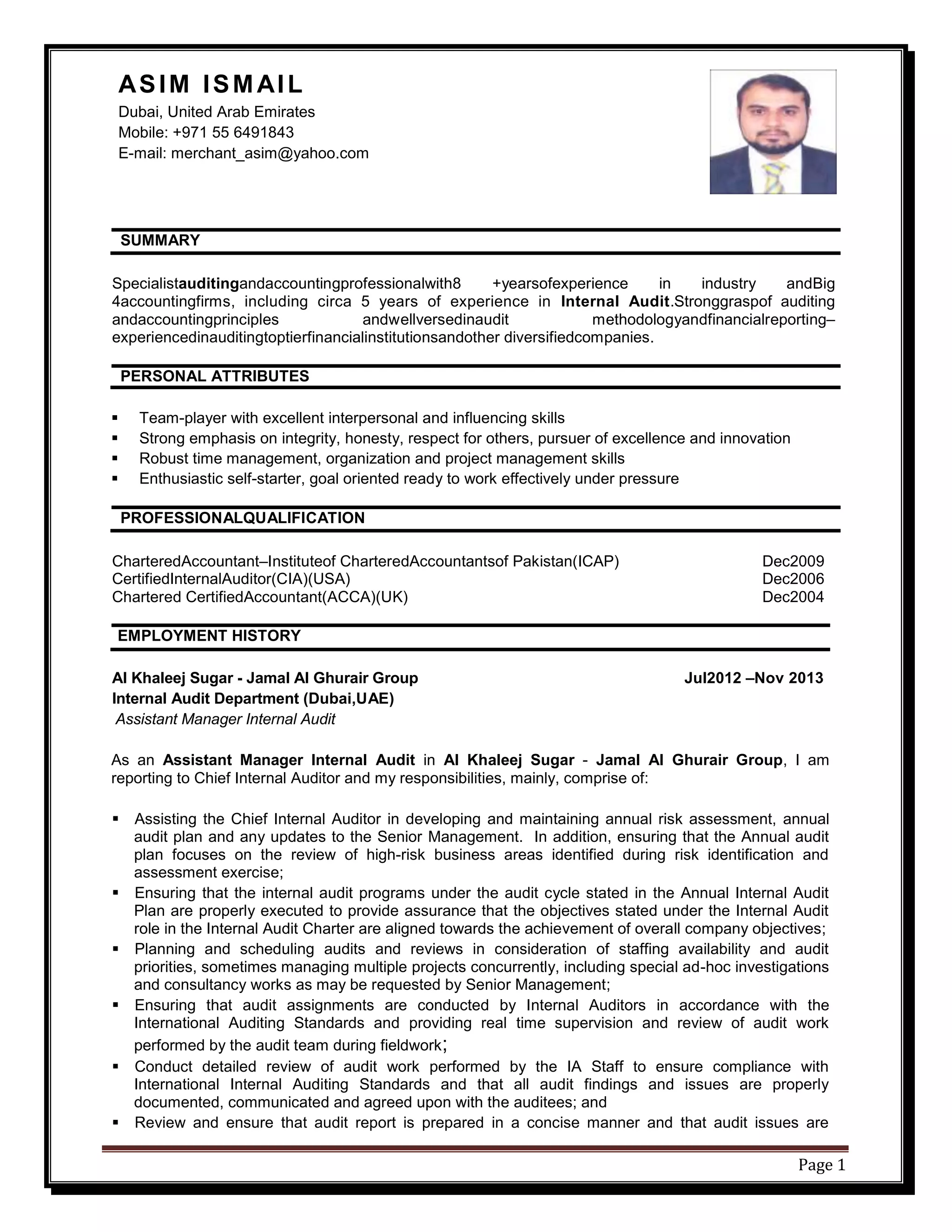 Asim ismail cv | PDF