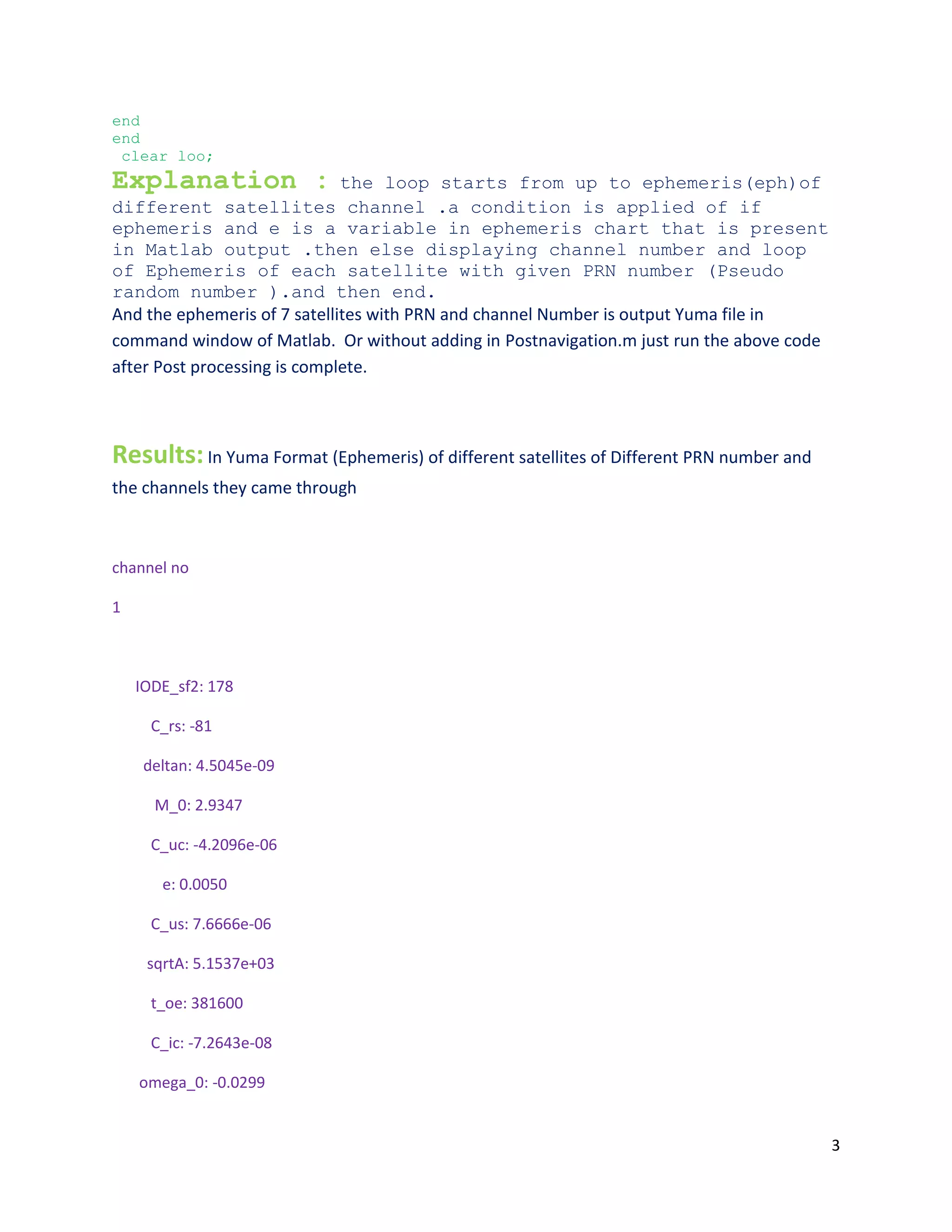 Extraction of Ephemeris file from Matlab SDR | PDF