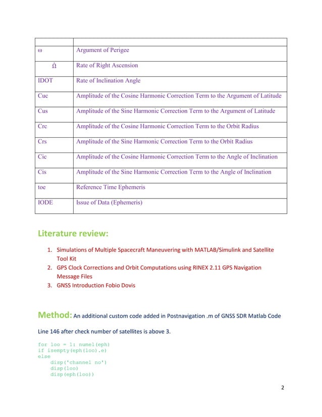 Extraction of Ephemeris file from Matlab SDR | PDF