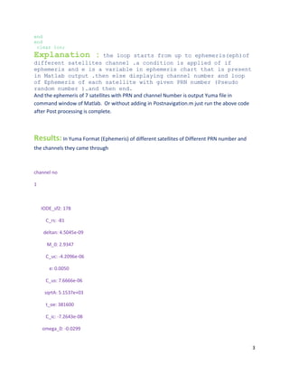 Extraction of Ephemeris file from Matlab SDR | PDF