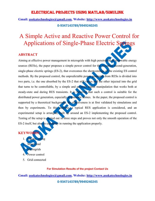 A Simple Active and Reactive Power Control for Applications of Single ...