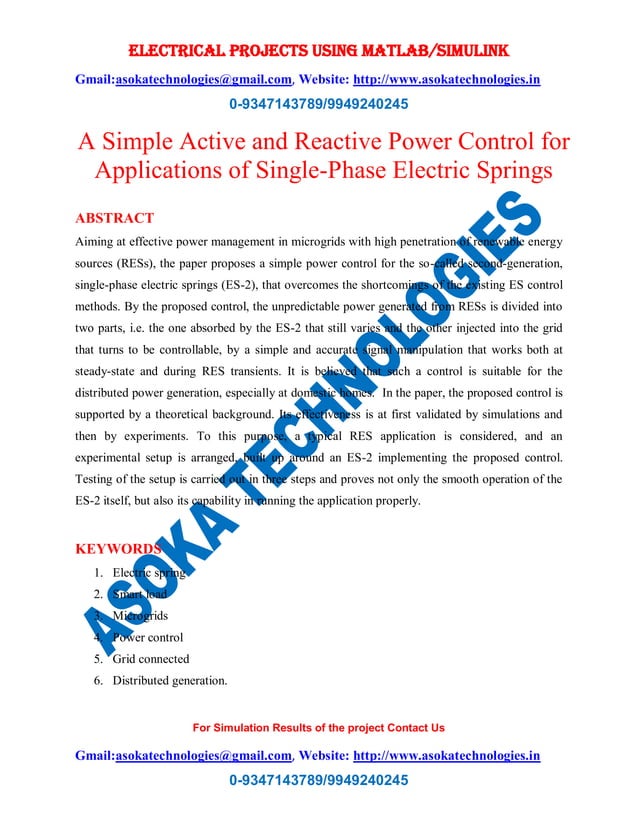 A Simple Active and Reactive Power Control for Applications of Single ...