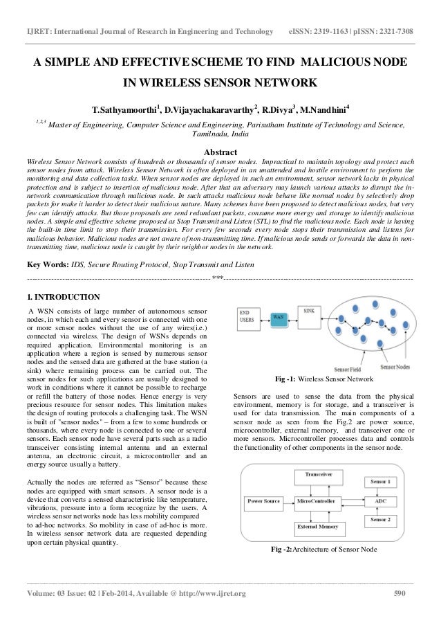 A Simple And Effective Scheme To Find Malicious Node In Wireless Sens…