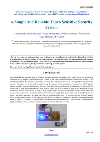 A Simple and Reliable Touch Sensitive Security System | PDF