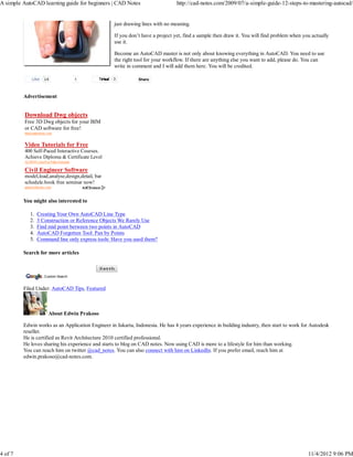 A simple auto cad learning guide for beginners cad notes | PDF