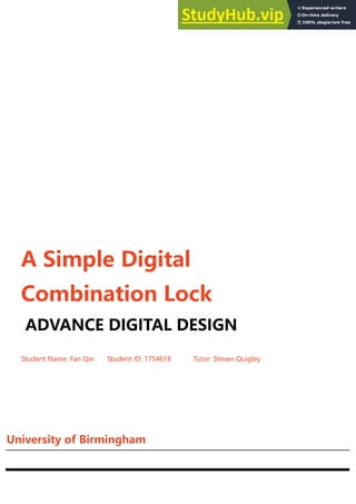 A Simple Digital Combination Lock ADVANCE DIGITAL DESIGN | PDF