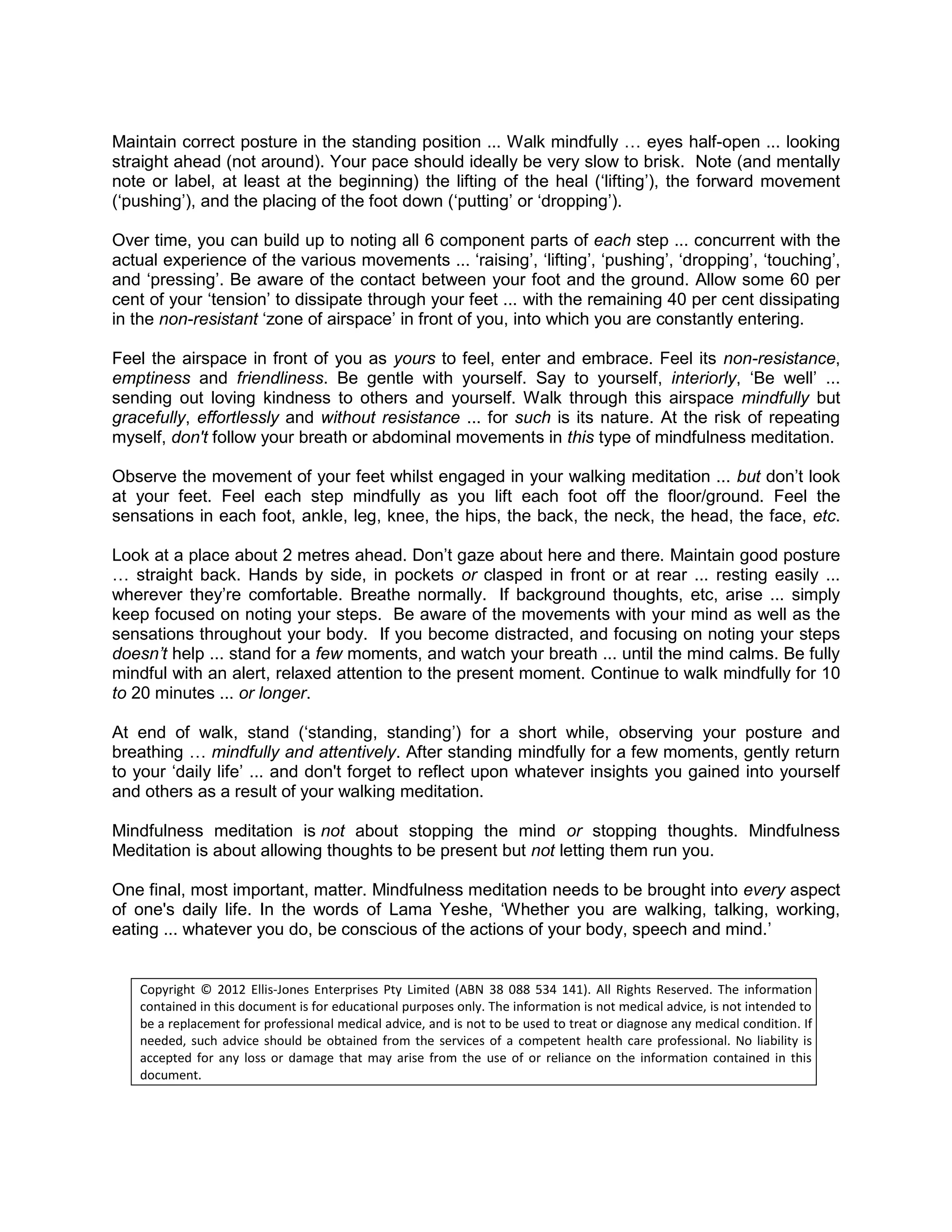 A SIMPLE FORM OF MINDFULNESS WALKING MEDITATION | PDF