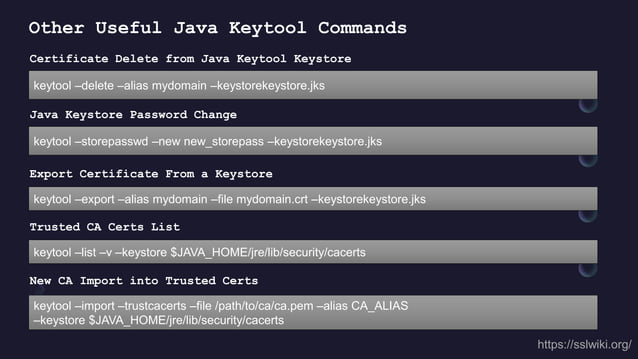 Java Keytool Keystore Commands Pptx