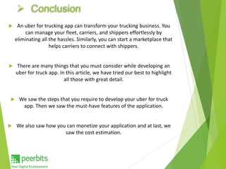 A simple guide to developing an Uber-like app for trucks | PPT