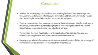 A simple guide to developing an Uber-like app for trucks | PPT