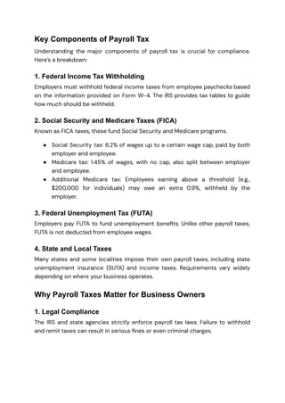 Payroll Taxes Explained: Simple Guide for Business Owners | PDF
