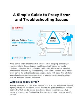 A Simple Guide to Proxy Error and Troubleshooting Issues | PDF