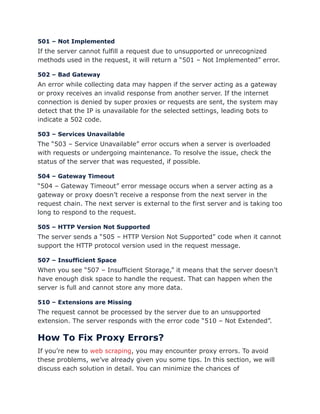 A Simple Guide to Proxy Error and Troubleshooting Issues | PDF