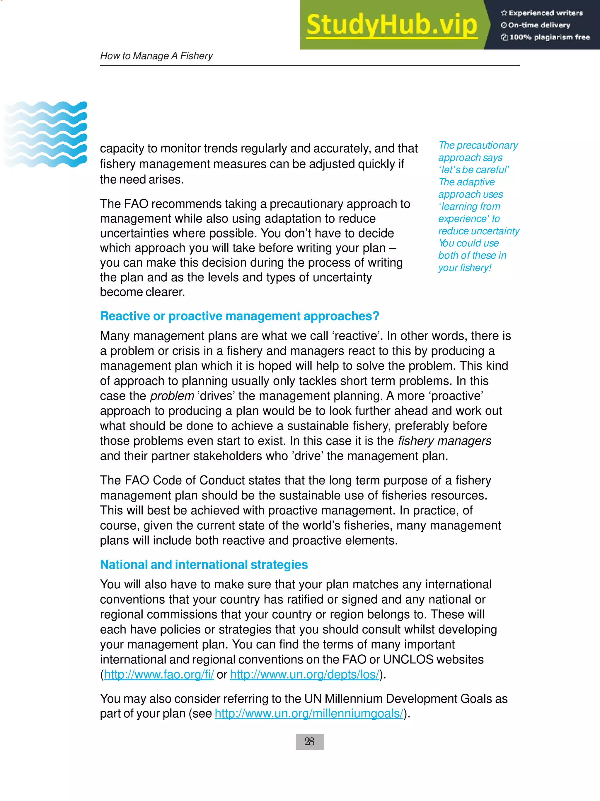 A simple guide to writing a Fishery Management Plan How to Manage A ...