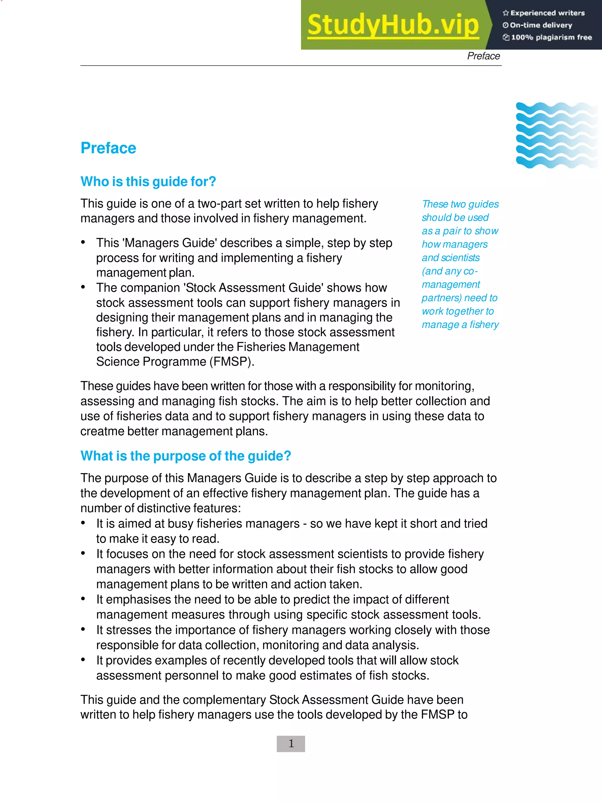 A simple guide to writing a Fishery Management Plan How to Manage A ...