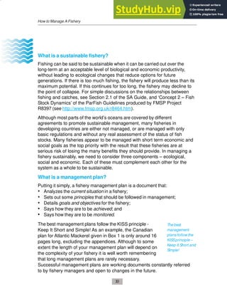 A simple guide to writing a Fishery Management Plan How to Manage A ...