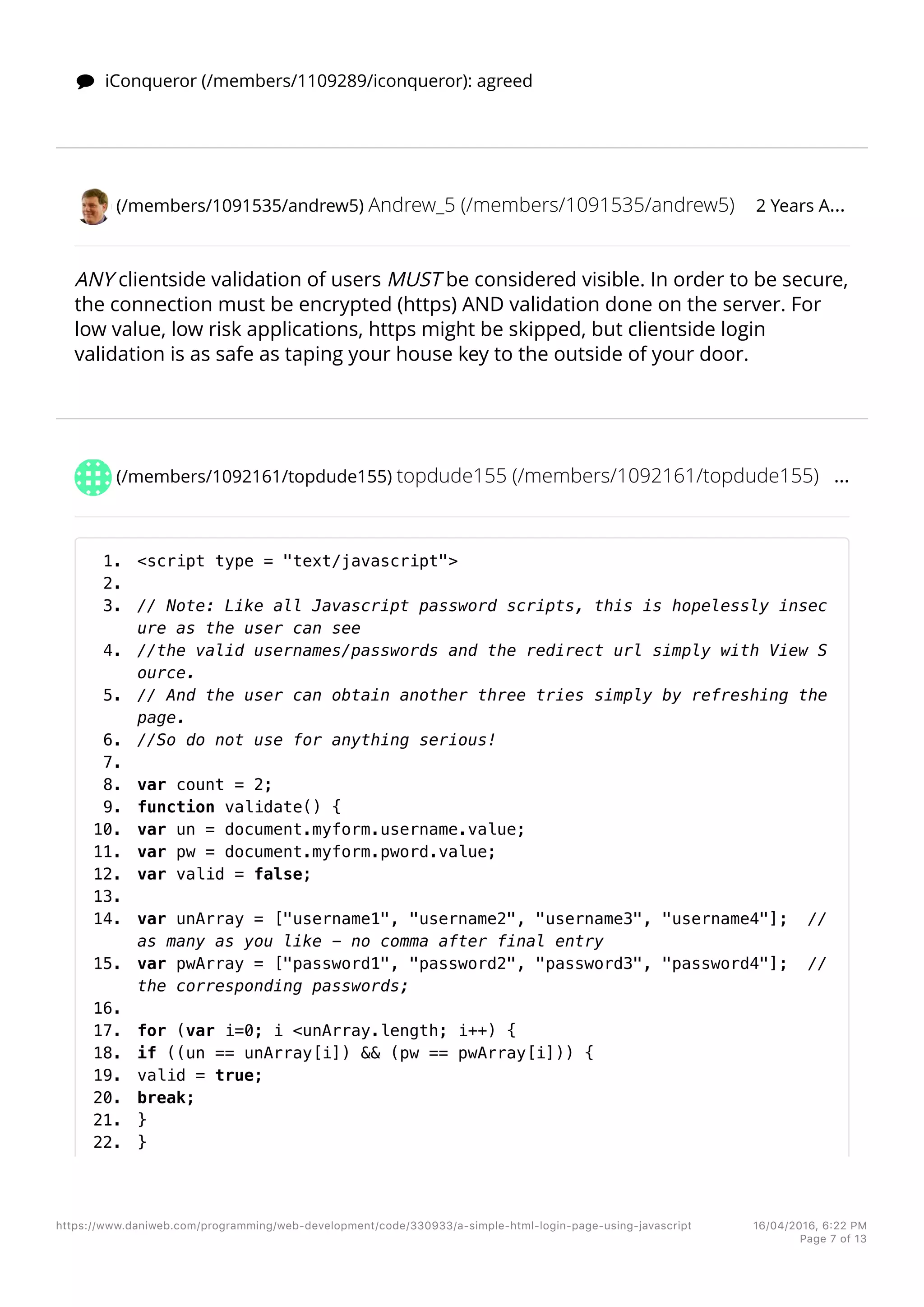A simple html login page using java s | PDF