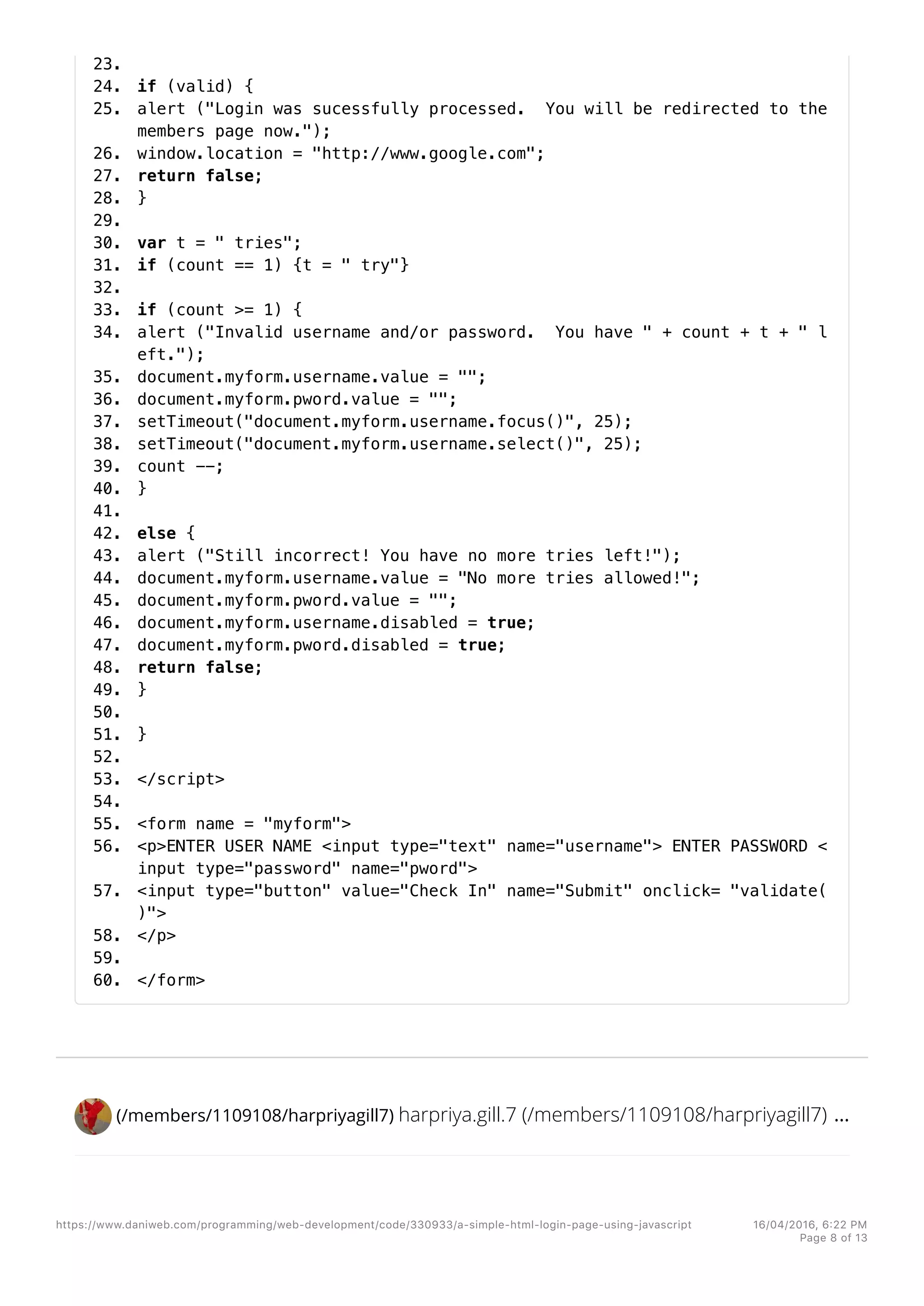 A simple html login page using java s | PDF