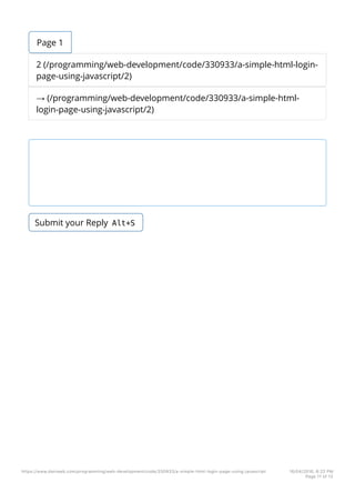 A simple html login page using java s | PDF