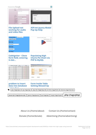 A simple html login page using java s | PDF