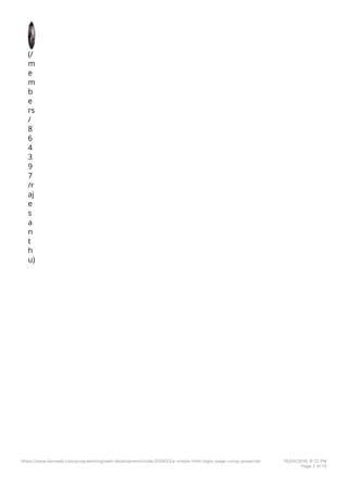 A simple html login page using java s | PDF
