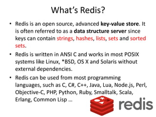 A simple introduction to redis | PPTX