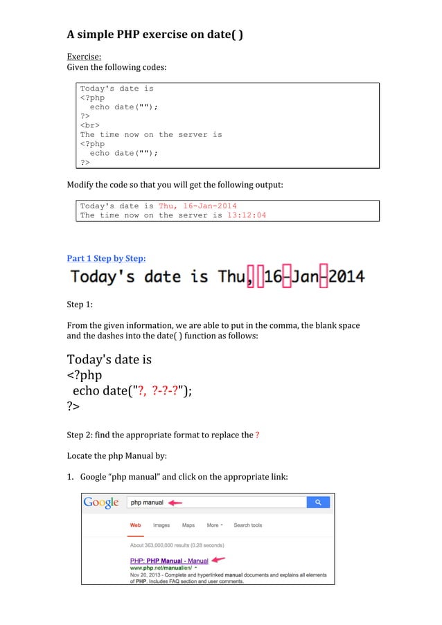 A simple php exercise on date( ) function | PDF | Technology & Computing