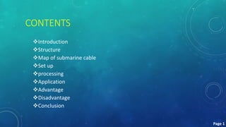 A simple slide on submarine cable-communication | PPTX