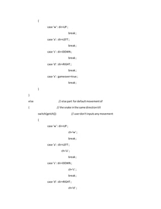 A simple snake game project | PDF