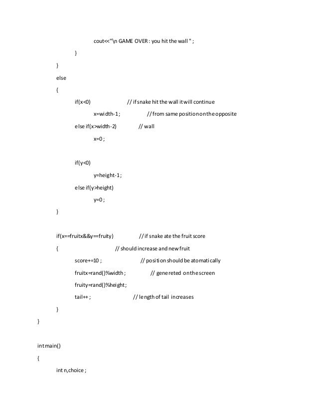 A simple snake game project