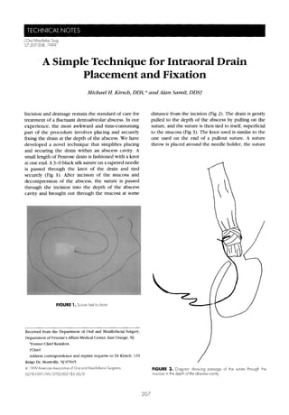 A simple technique for intraoral drain placement and fixation | PDF