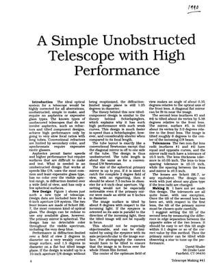A simple unobstructed telescope with high performance 1990 | PDF