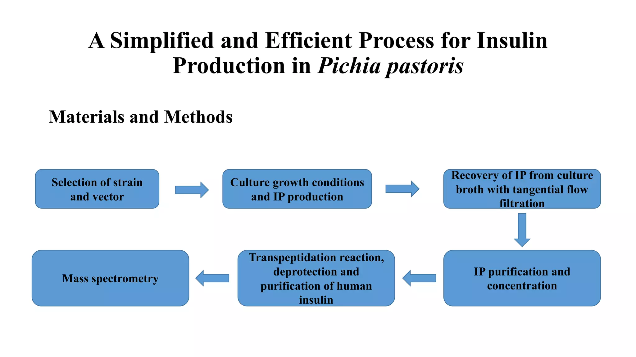 A simplified and efficient process for insulin production in pichia ...
