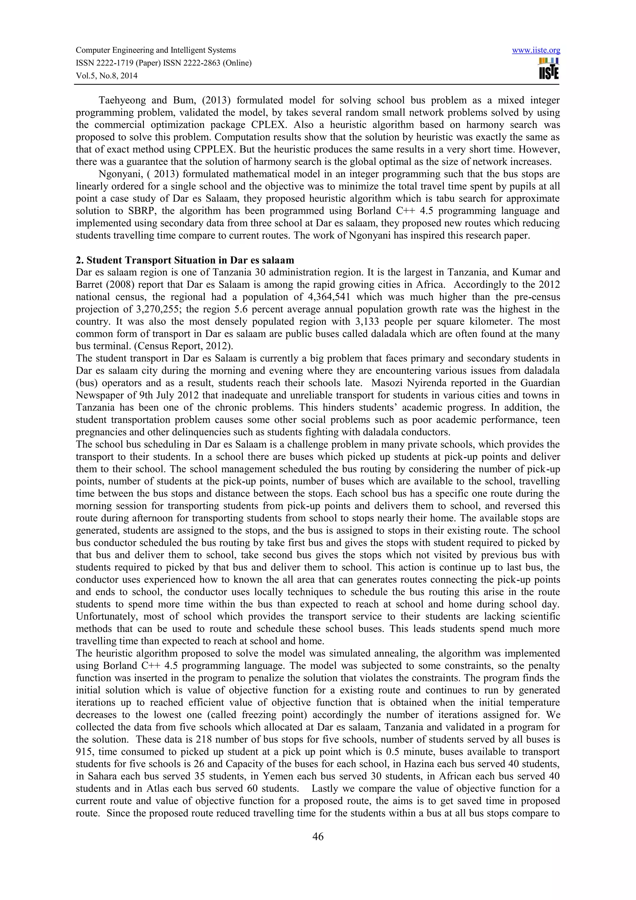 A simulated annealing algorithm for solving the school bus | PDF