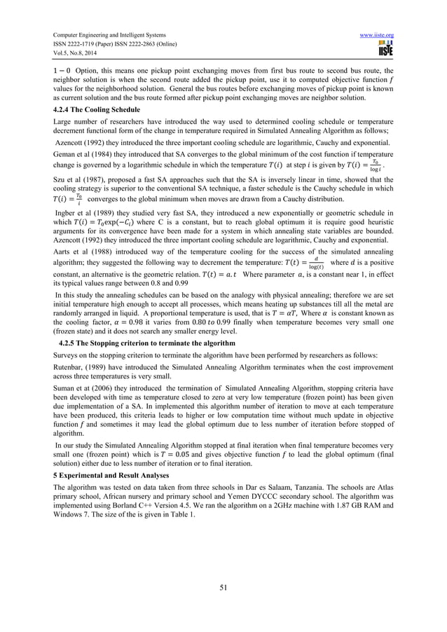 A simulated annealing algorithm for solving the school bus | PDF