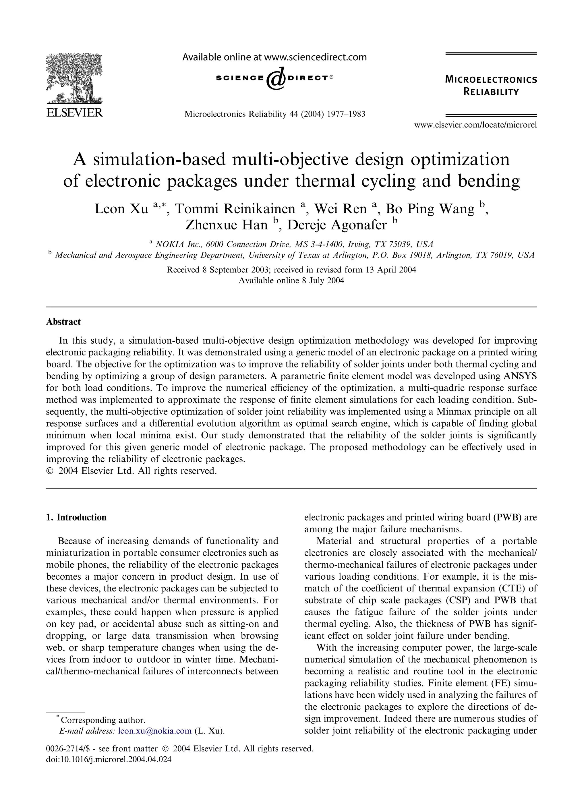 A Simulation Based Multi Objective Design Optimization Of Electronic