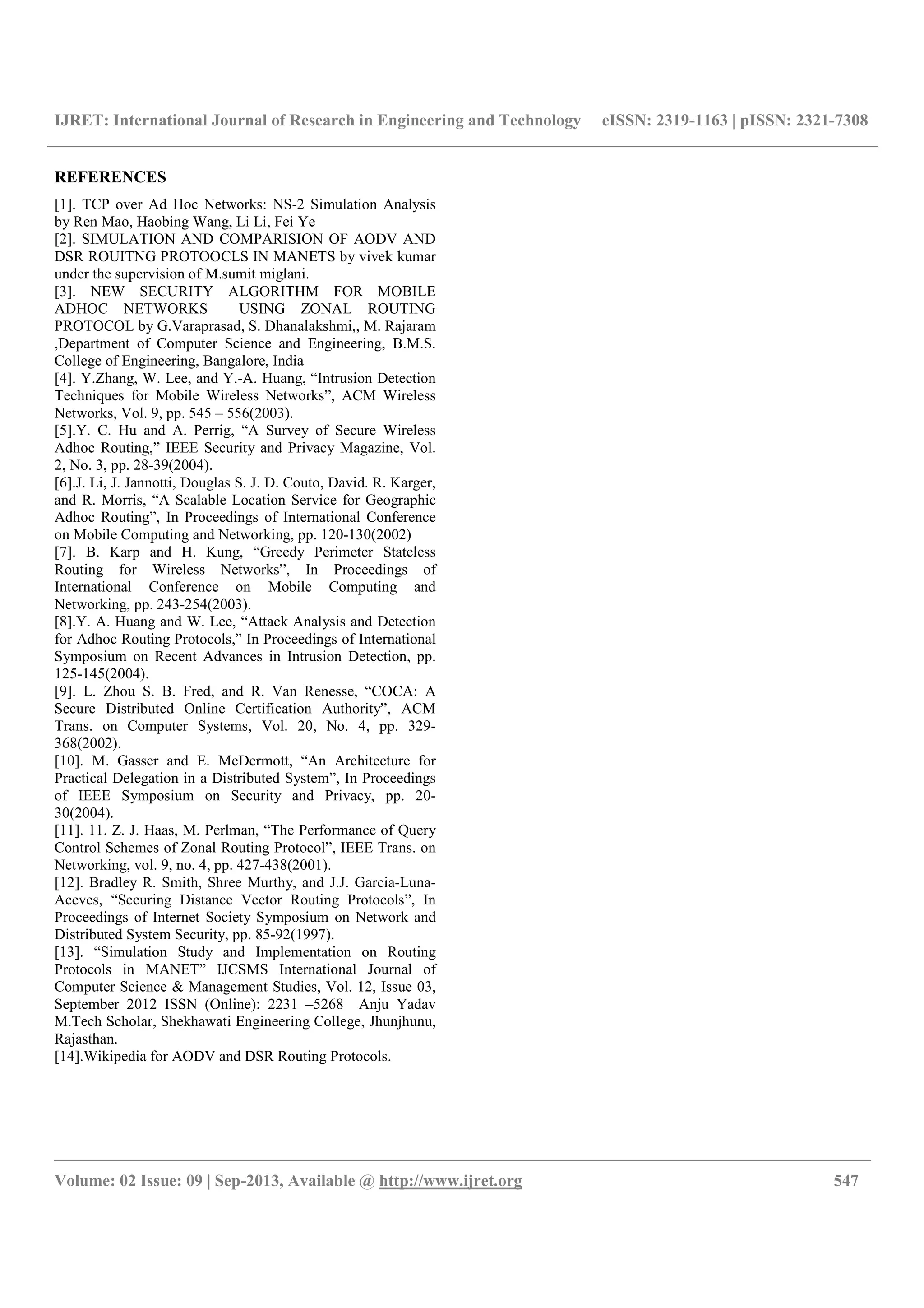 A Simulation And Analysis Of Secured Aodv Protocol In Pdf
