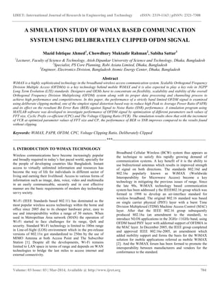A simulation study of wi max based communication system using ...